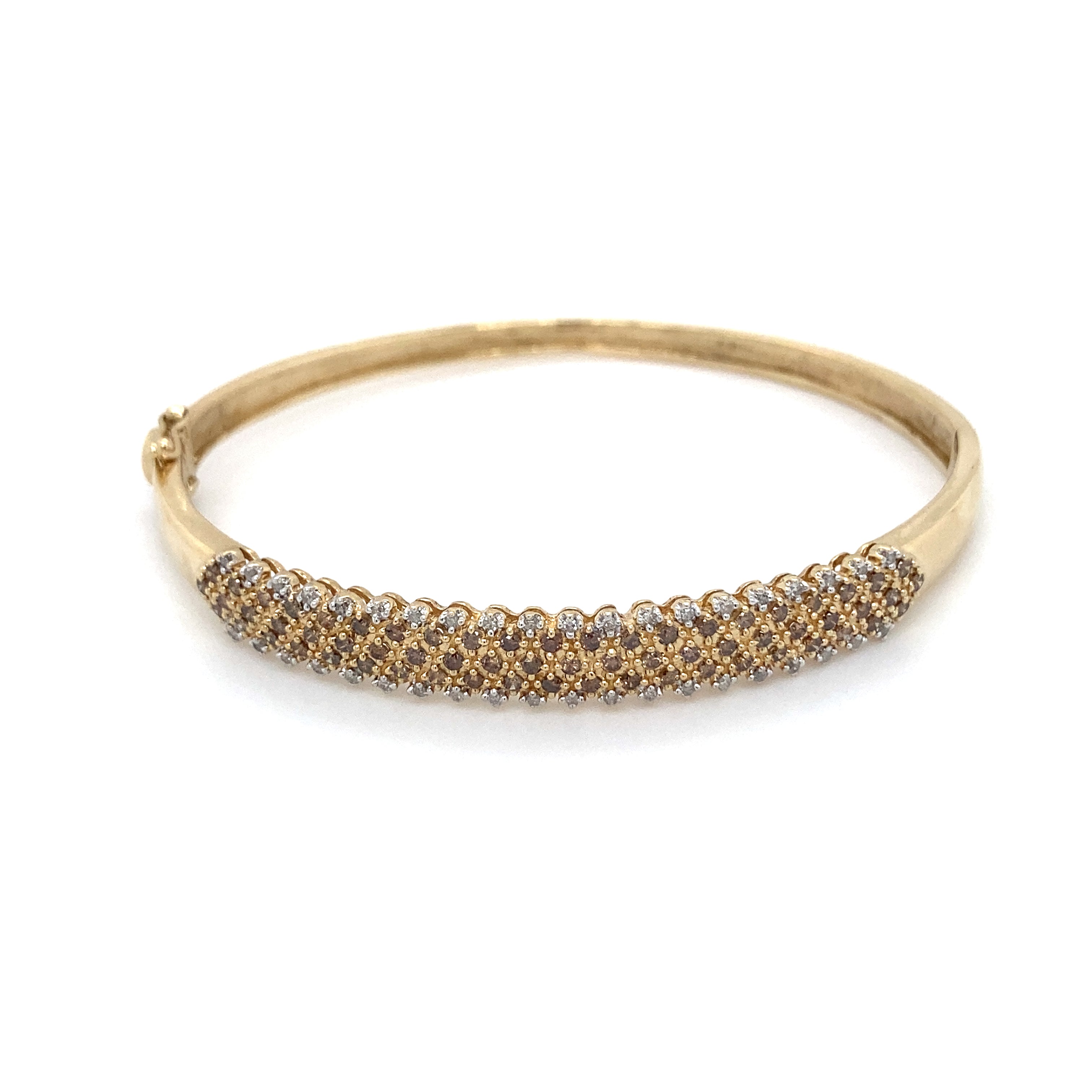 9ct Gold Hinged Bangle with White & Coloured Diamonds – Godshaw Jewellers